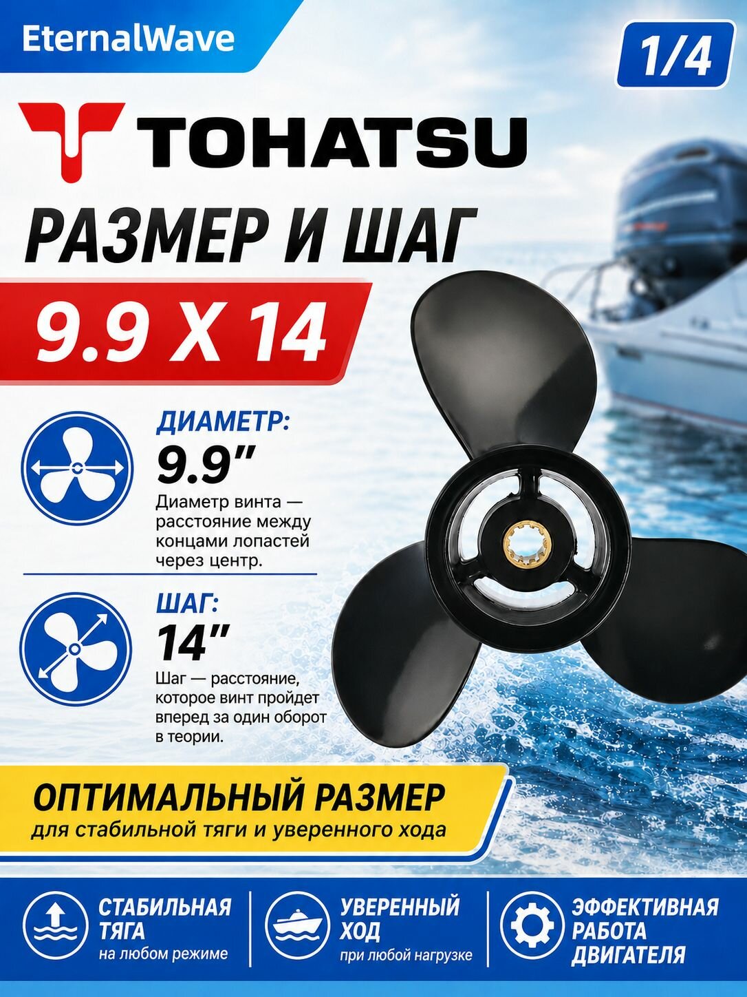 BLUEWAVE Propeller Лопасть весла — фото 1