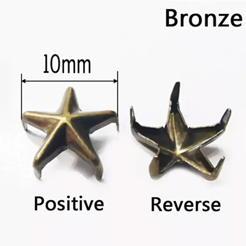 Медные заклепки для одежды 7 мм, 10 мм, 15 мм, 20 мм Коричневый, Bronze 10mm-20Pcs