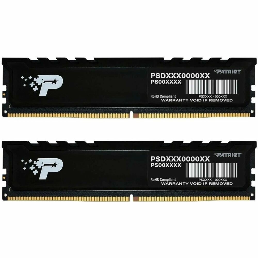 Оперативная память Patriot Signature Premium, DDR5, 16GB (2x8 GB), 4800 MHz, CL40, DIMM, радиатор, черный