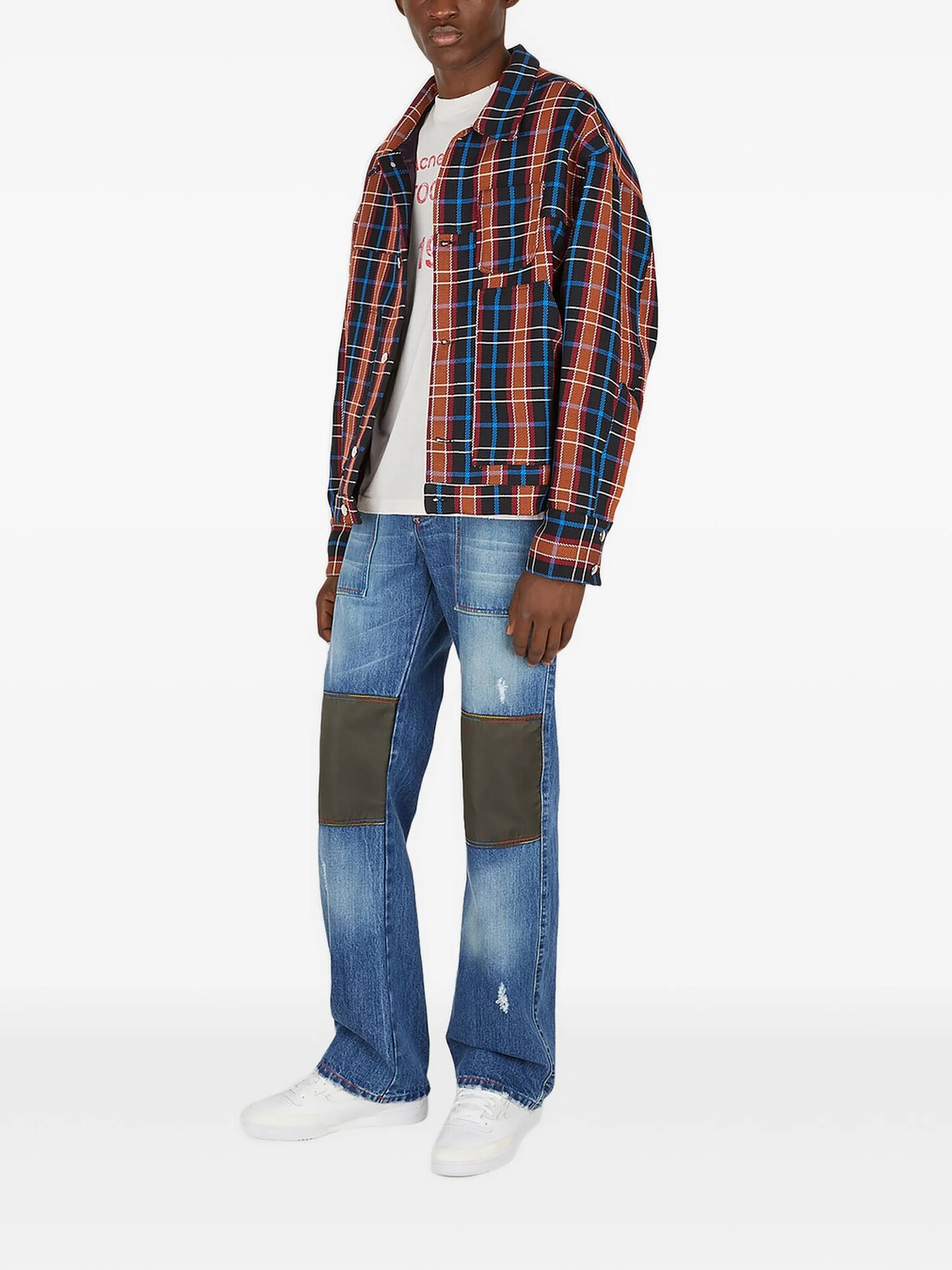 Джинсы (di)vision Checked-panel patchwork jeans, размер 26 — фото 1