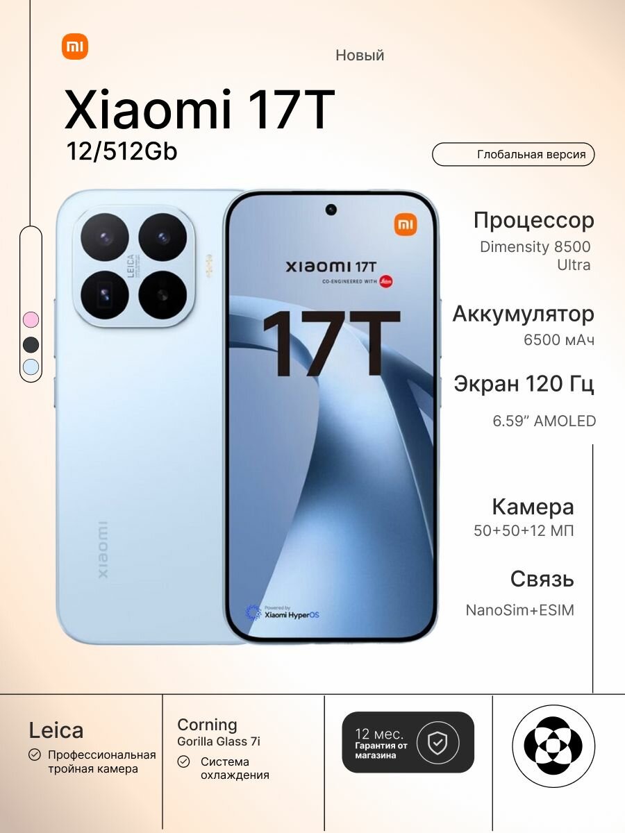 Смартфон Xiaomi Mi 17T 12/512Gb, Blue