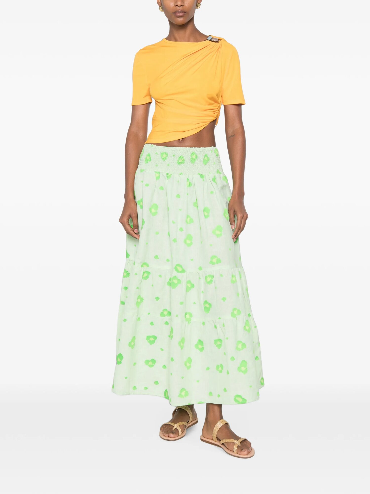 Юбка ORSINA Animal-pattern tiered maxi skirt, размер OneSize — фото 1