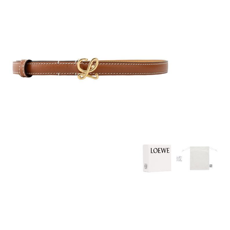 LOEWE Ремни из телячьей кожи Женские Коричневые Ширина 1,5 см 85