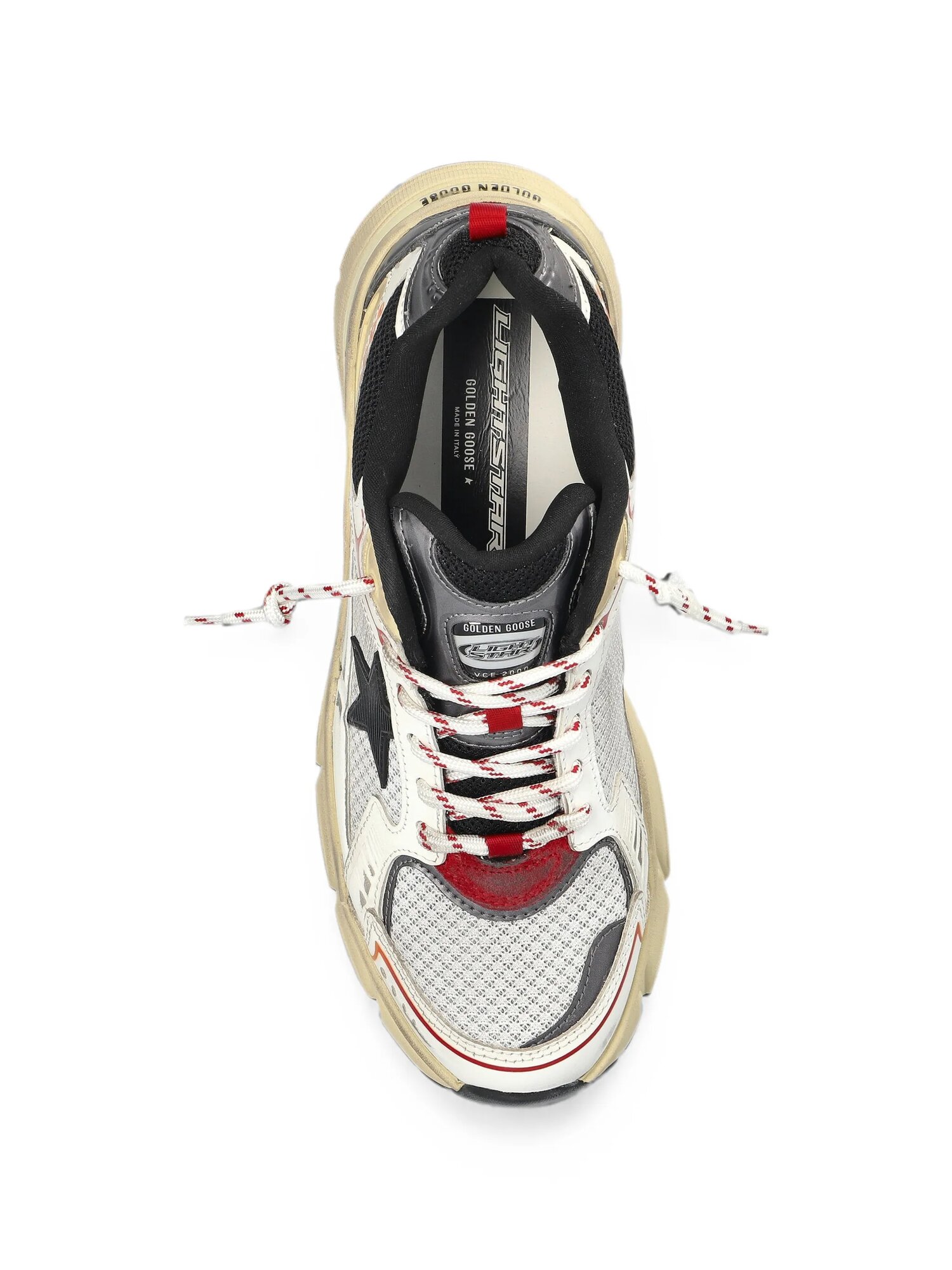Кроссовки Golden Goose Lightstar mesh-panel sneakers, размер 40, бежевый/белый — фото 1