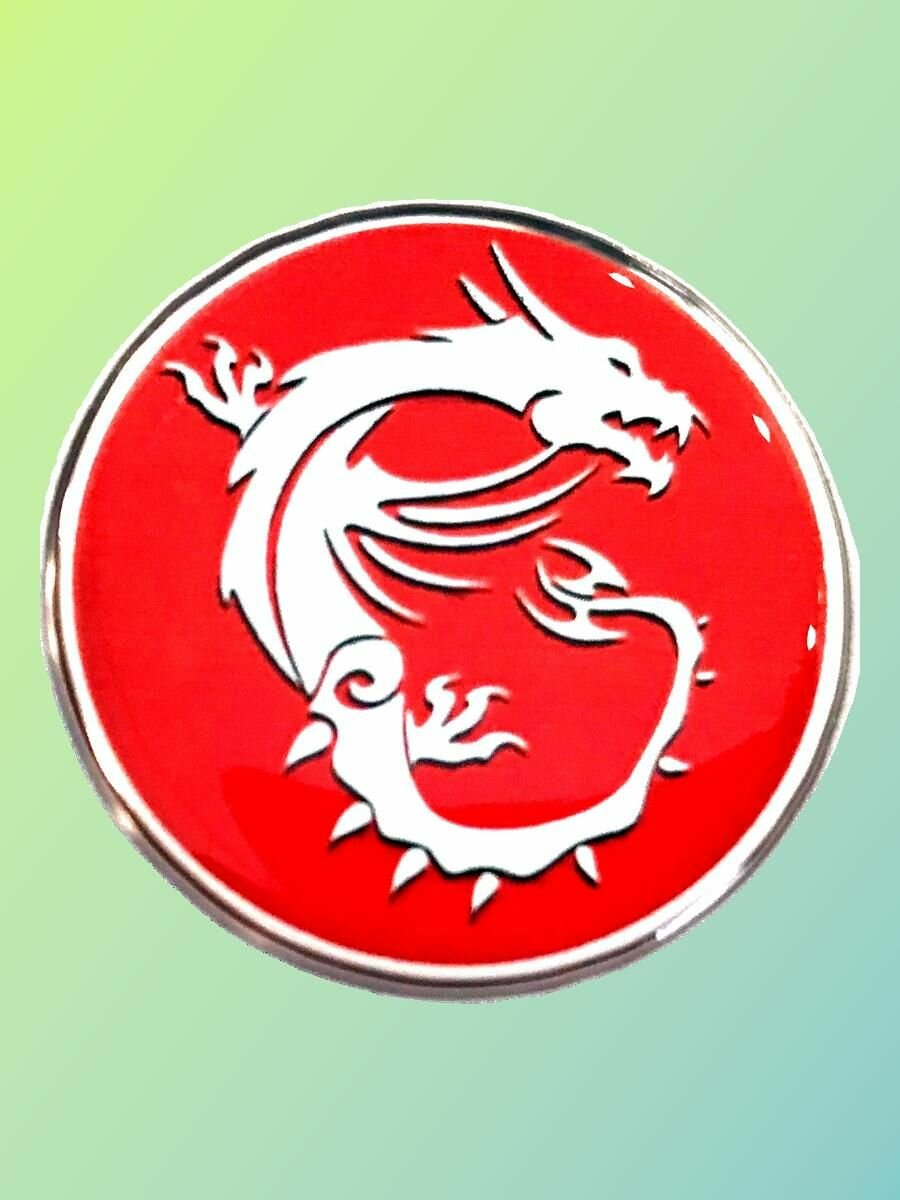Наклейка для MSI, 3D, металлизированная пленка покрыта полиуретановой смолой, диаметр 30 мм.