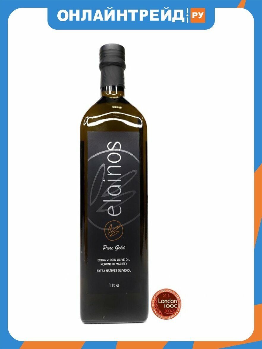 Масло оливковое Elainos EV, 1000 мл, стекло
