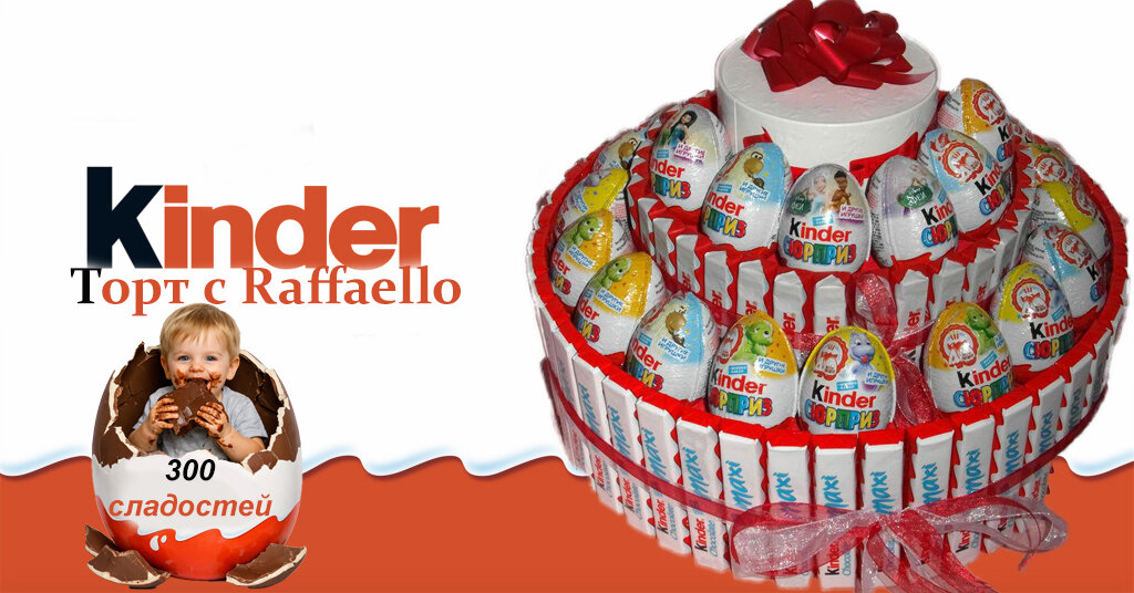 Торт из Kinder и Raffaello