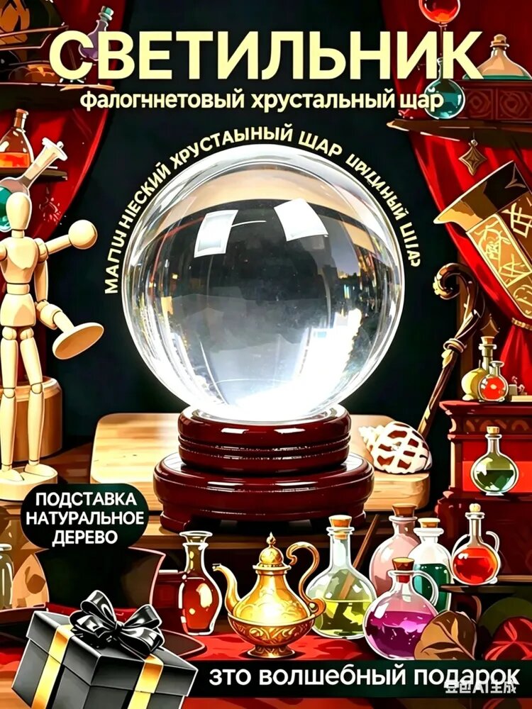 Магический белый хрустальный шар, гадание, ритуал, 5 см