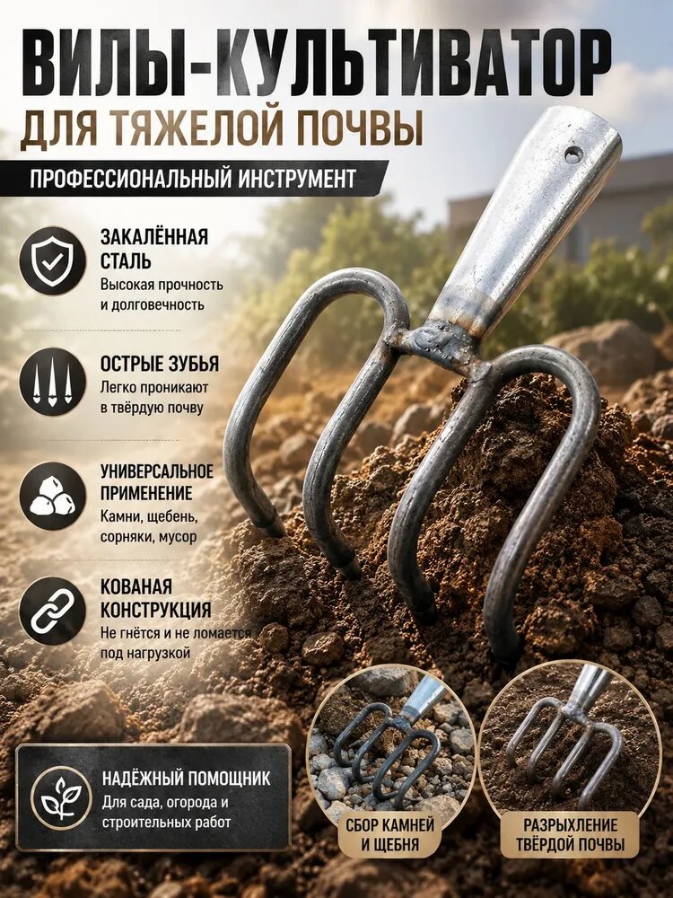 Вилы, Сталь,16.5см