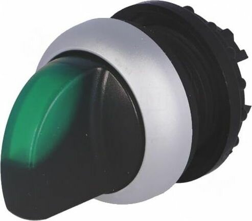 EATON M22-WRLK-G Переключатель с поворотной ручкой 2-х позиционный 60, c фиксацией, цвет зеленый с подсветкой, 1шт