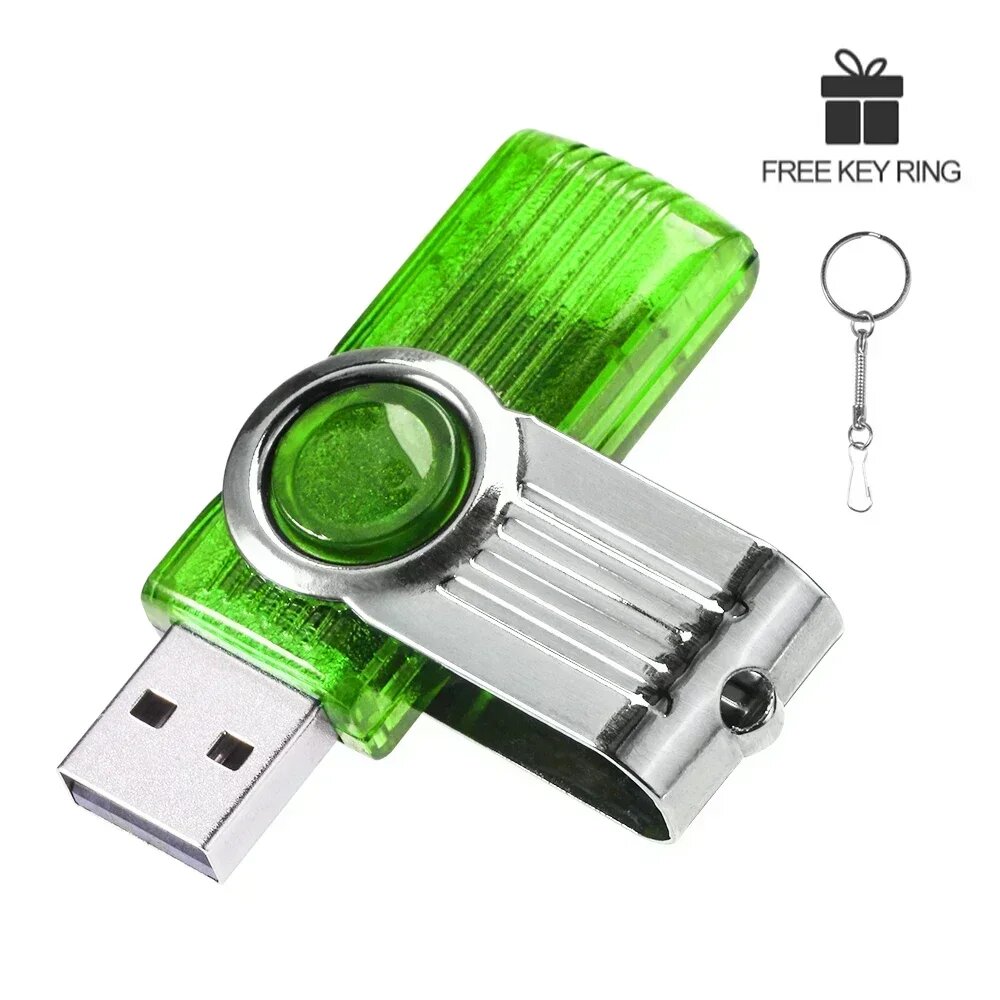 USB-флешка JASTER LOGO 2.0 64 ГБ черная Зеленый, 4 ГБ, Green
