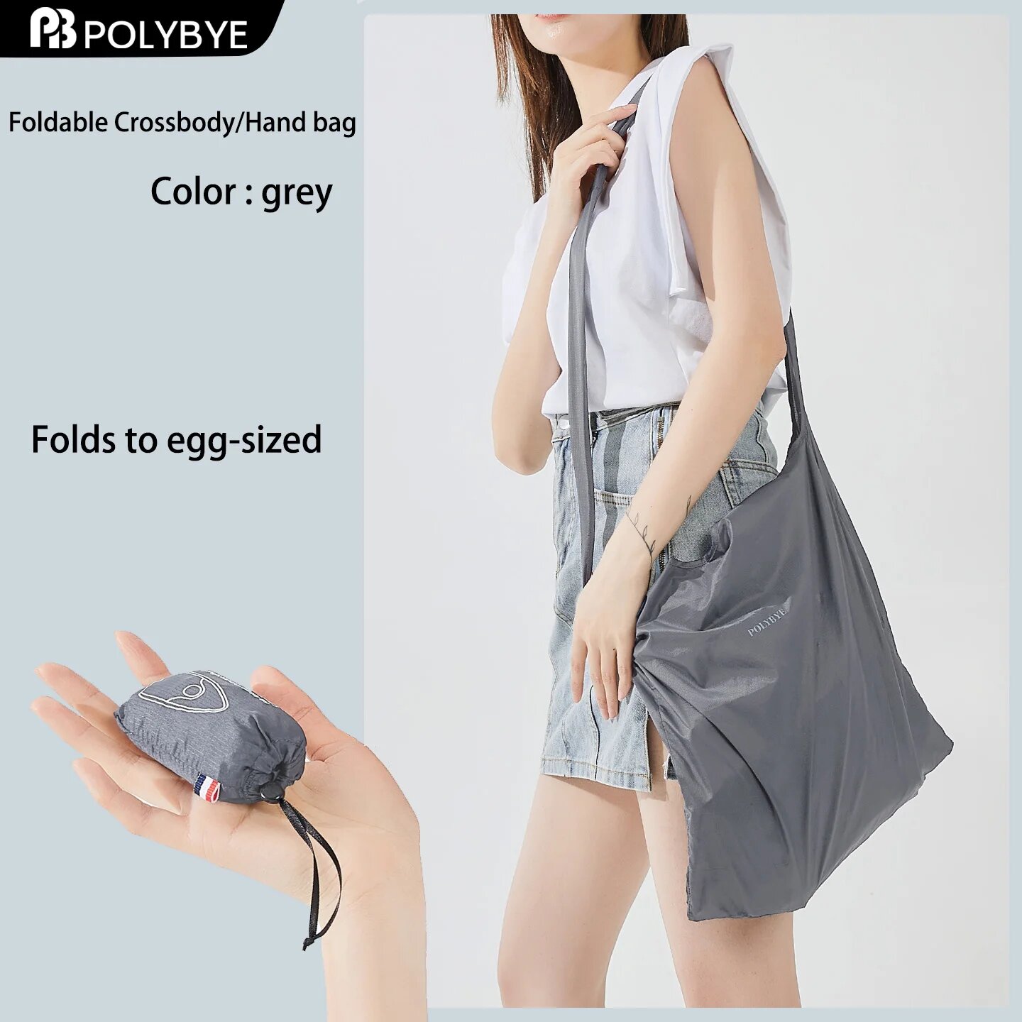 Сумка-шоппер POLYBYE из рипстоп-нейлона Серый, Grey