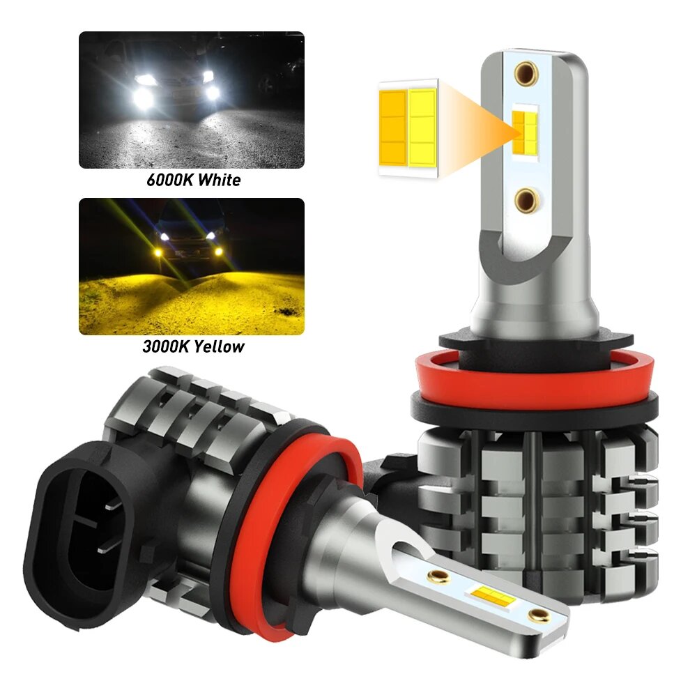 LED противотуманные фары H9 6000K, 2 шт. для Audi, Chevrolet, Niva