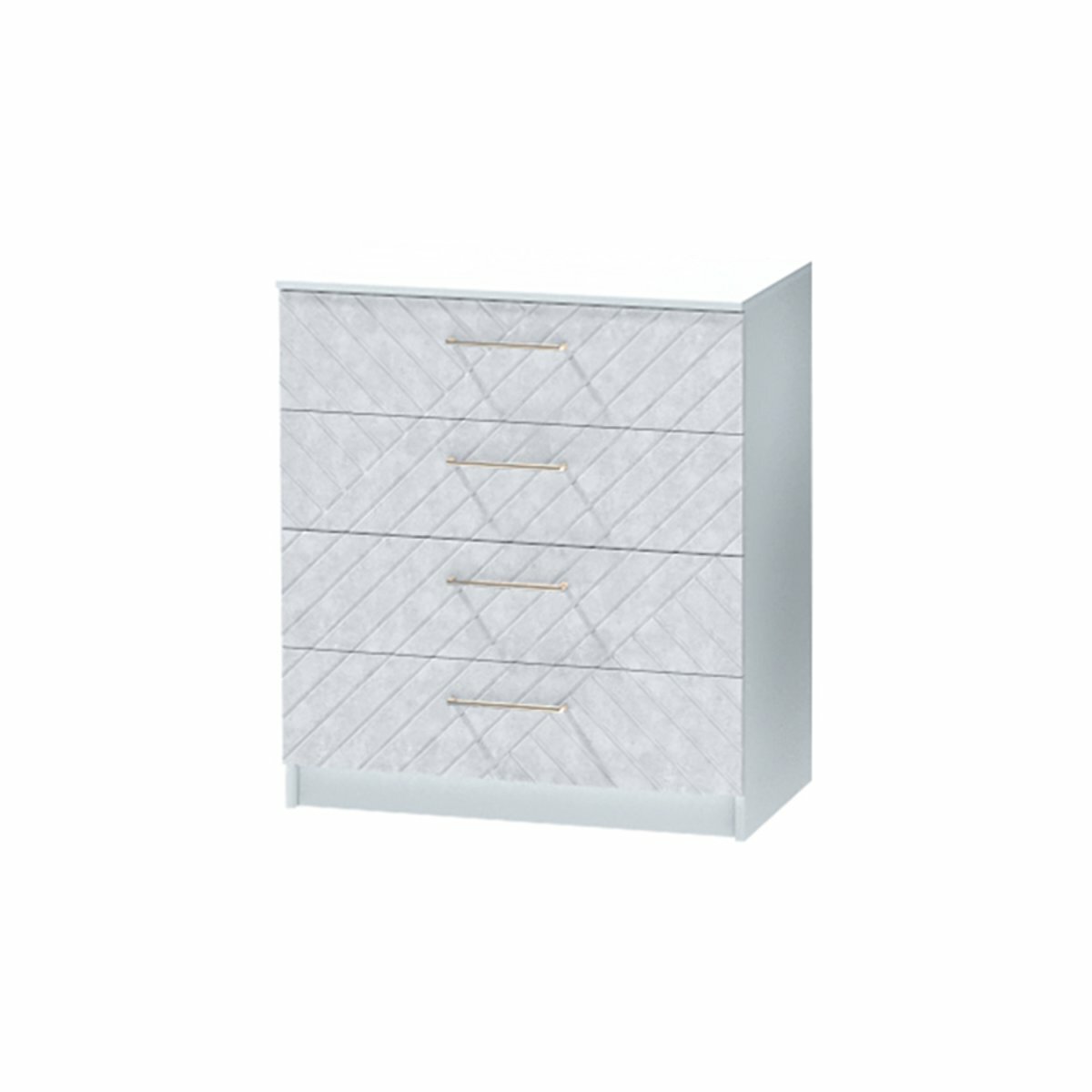Комод "Иннэс-7" №1 - Белый / Бетон снежный