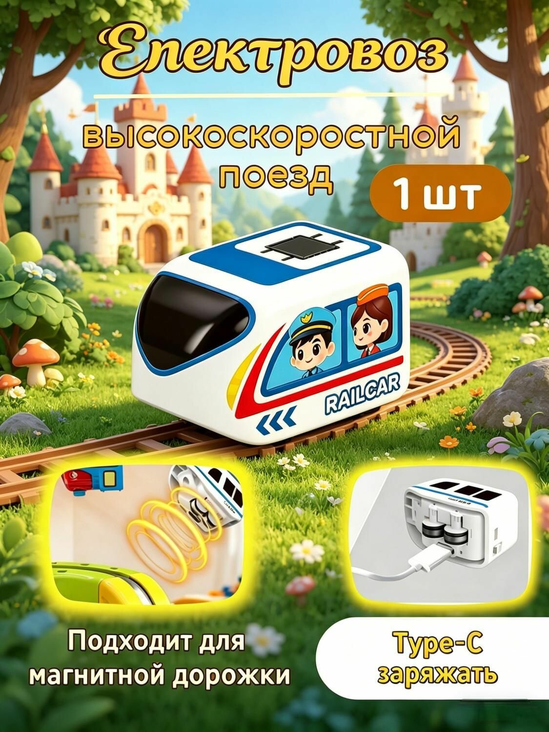 Антигравитационный поезд на магнитной дороге, требуется базовый набор магнитных путей для использования.