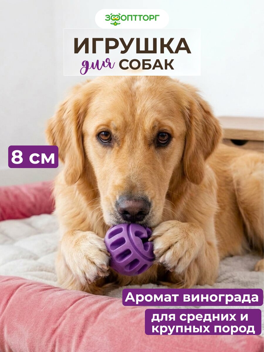Triol Aroma игрушка для собак из термопластичной резины Мяч с ручкой 8 см.