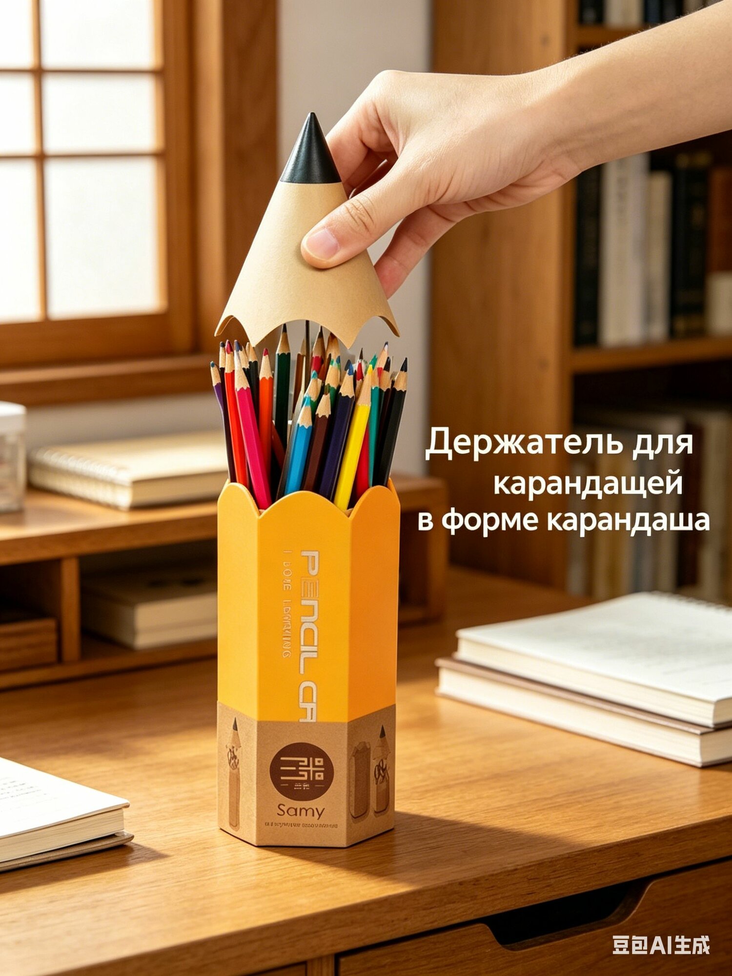 Пенал в виде карандаша с крышкой, пылезащитный органайзер для ручек и кистей