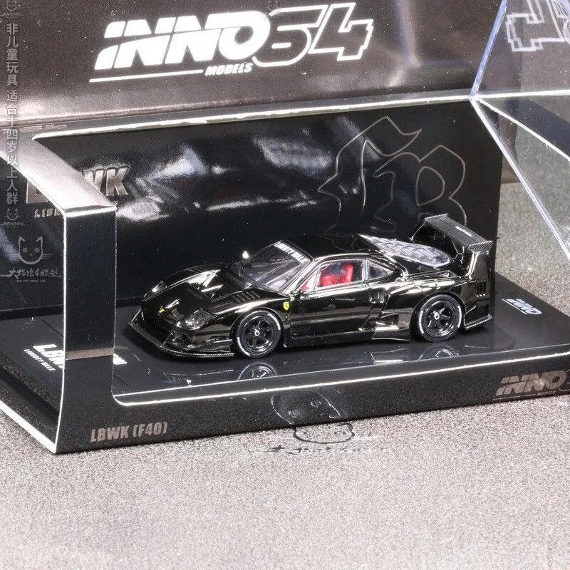 INNO 1:64 LBWK Ferrari F40 Chrome Black Легковая модель автомобиля
