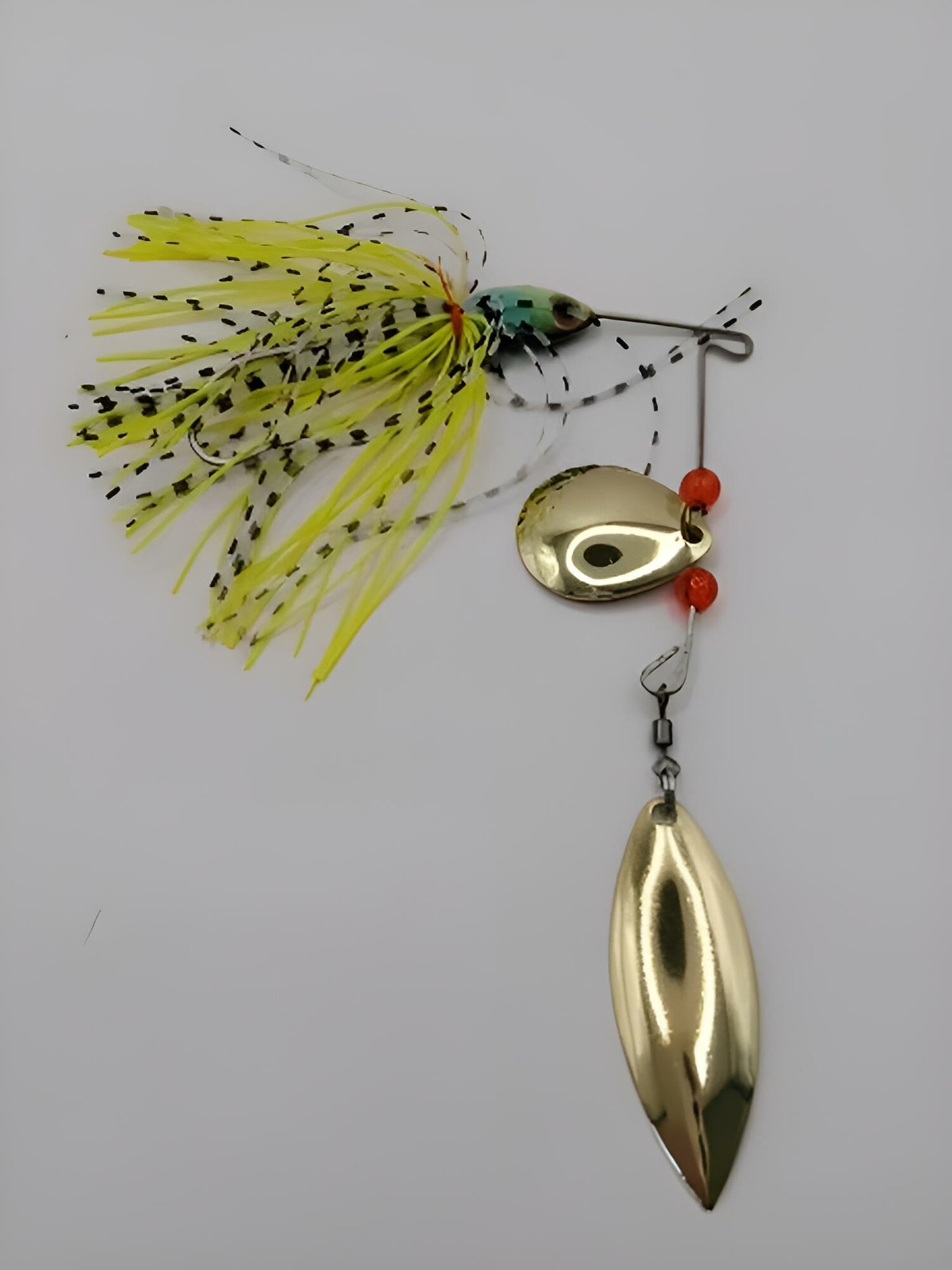 Блесна спиннербейт COLUMBIA Fishing Company, длина 11 см, одинарный крючок, желтый, черный