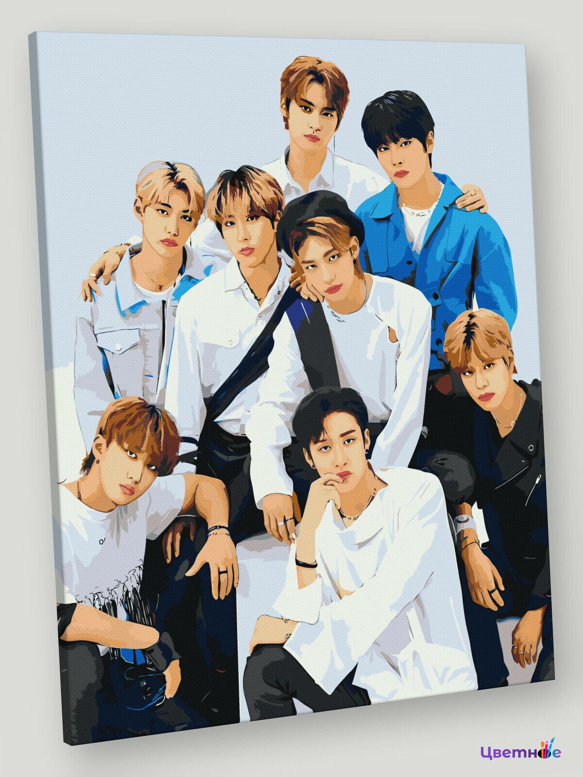 Картина по номерам на холсте с подрамником "Stray Kids Стрей Кидс: Группа", Раскраска 40x60 см, Музыканты, Знаменитости