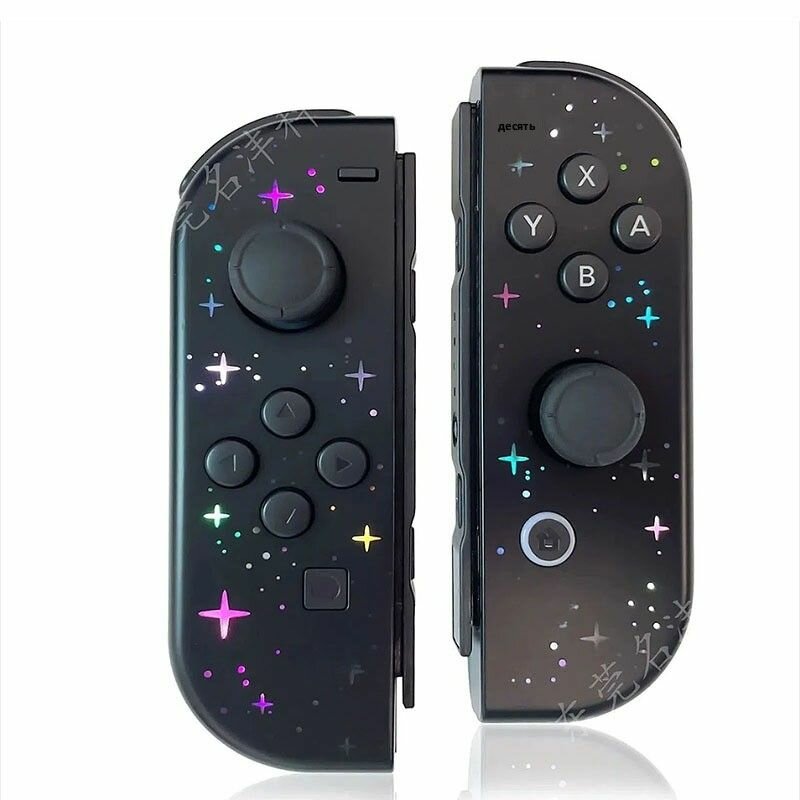 Беспроводные джойстики Joy-Con для Nintendo Switch (модель JOY-02) с RGB подсветкой Bluetooth 5.2, вибрация, большой аккумулятор с подсветкой с вибрацией для Switch