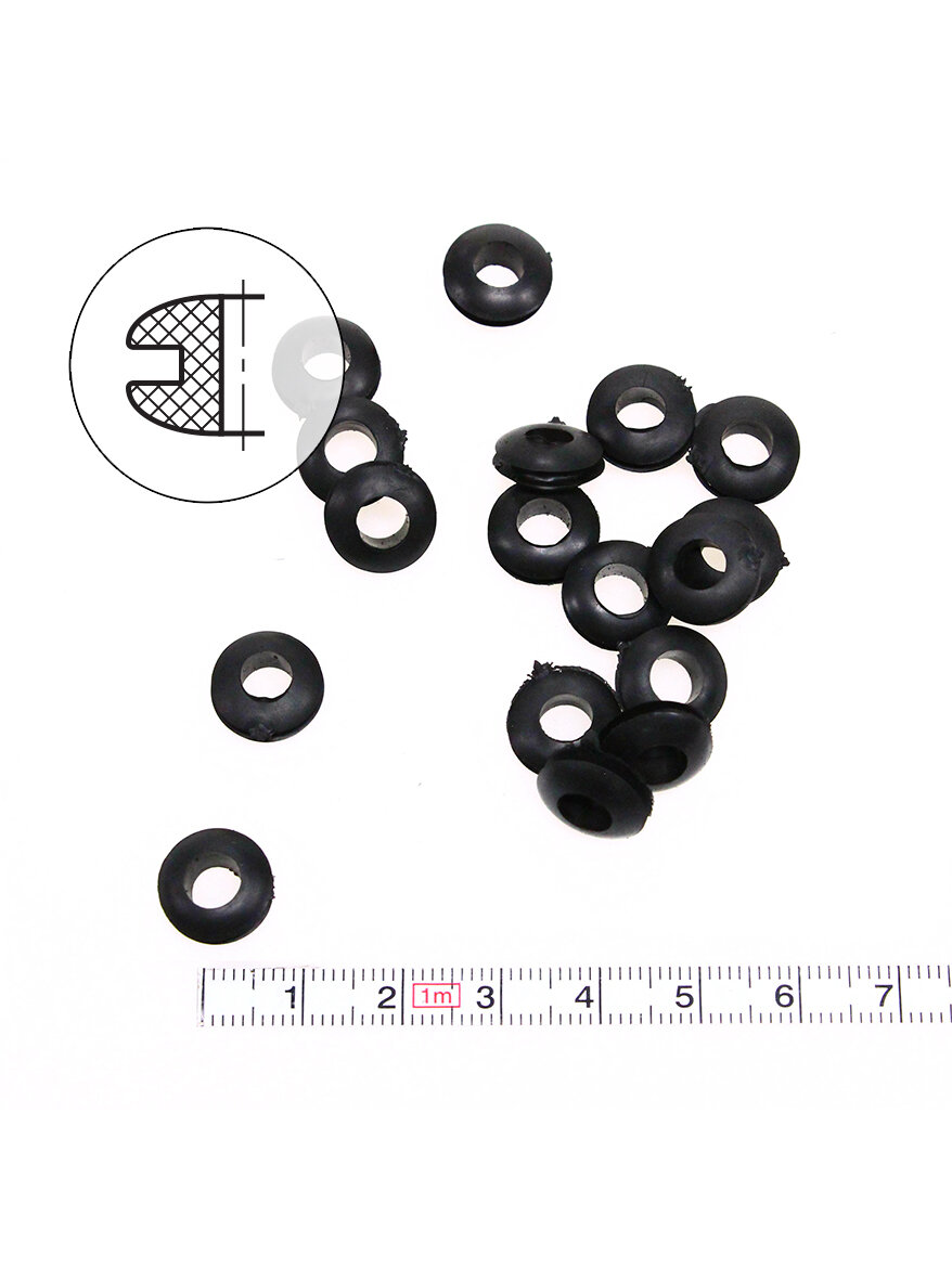 Втулка предохранительная резиновая 6x11,5x5 (под т.1,5 мм, d>8) EPDM, закруг. (упаковка 10 шт.)