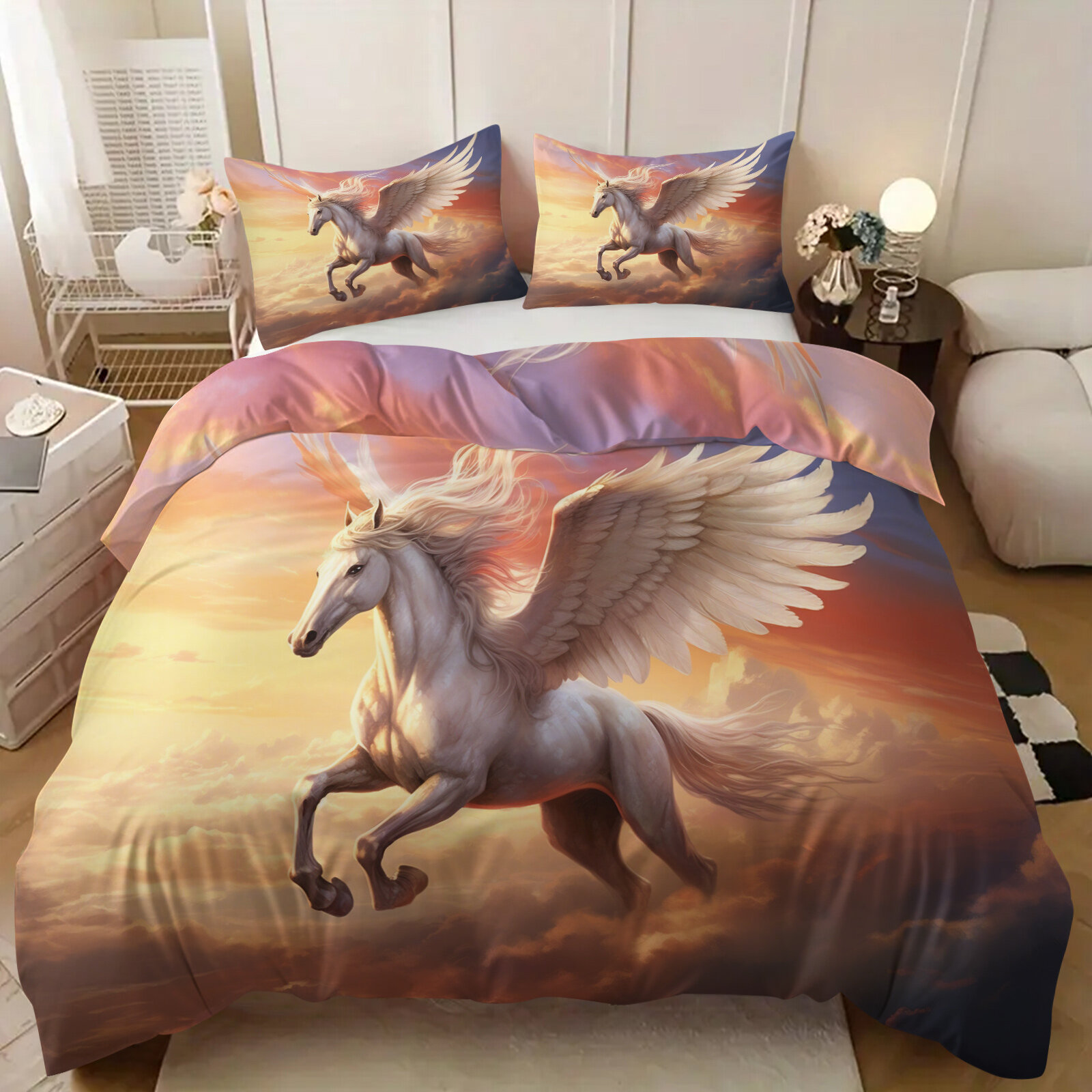 Пегас Комплект постельного белья 1.5/2-сп/Евро 175x215cm Существо Mикрофибра 2 наволочки 70х70