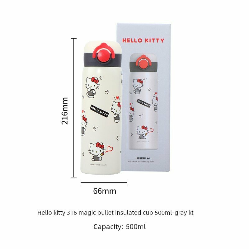 Термос Miniso Hello Kitty с откидной крышкой, милый, для девочек, из нержавеющей стали 316, 500 мл Термокружка Hello