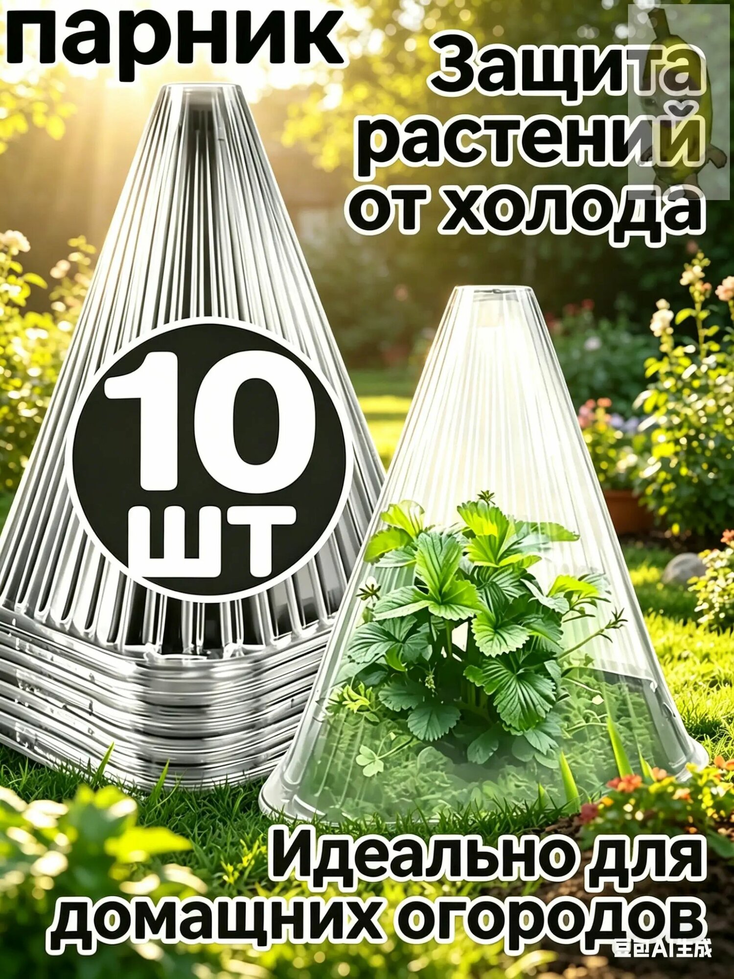 Чехол на теплицу, парник 0.19x0.235 м abs пластик 10 шт