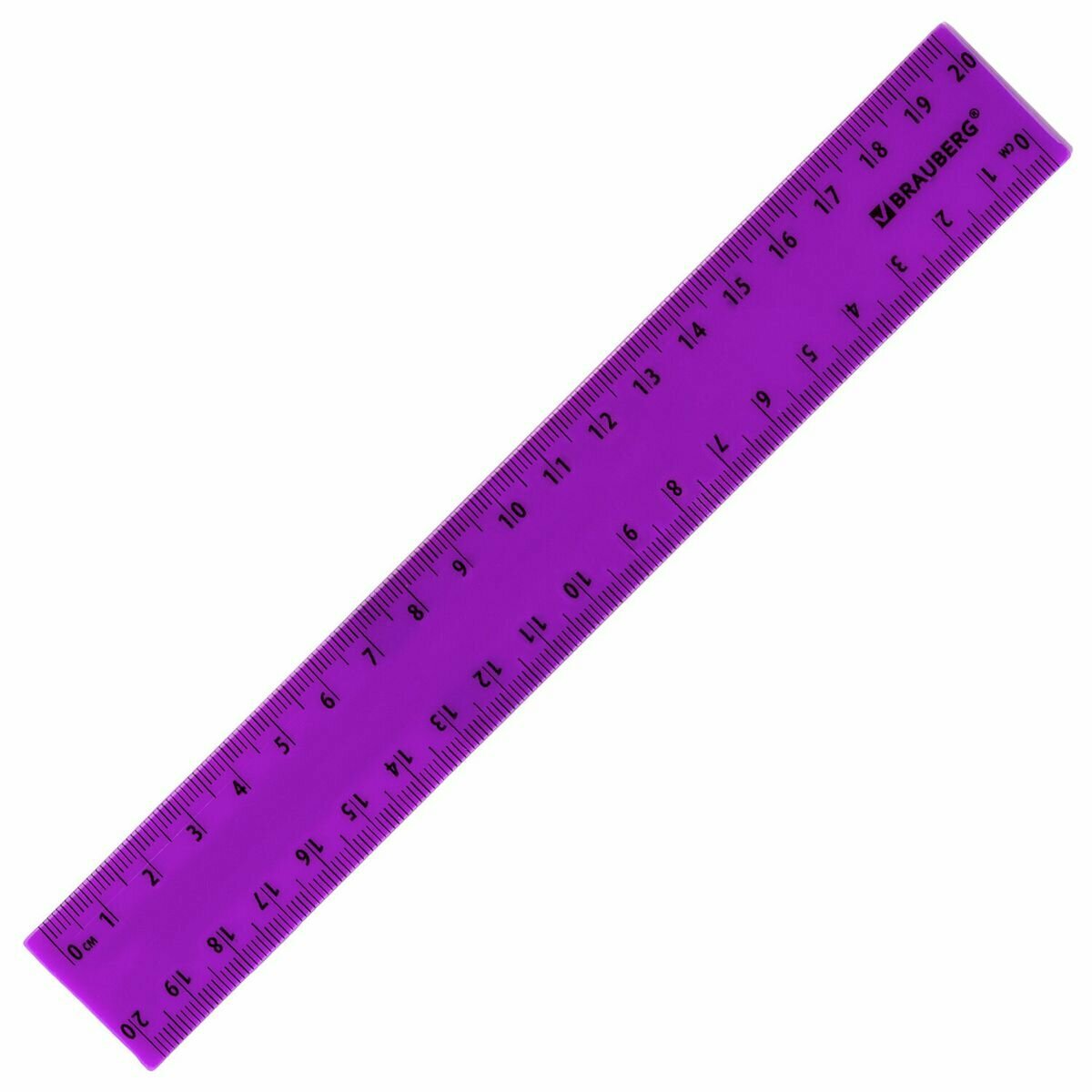 Линейка 15, 20см Brauberg, набор 2шт, непрозрачная неон, европодвес (210887)