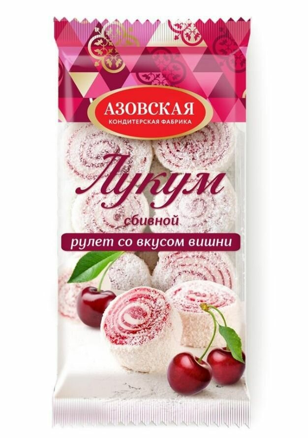 Азовская кондитерская фабрика Рахат-лукум Сбивной с вишней, 250 гр//