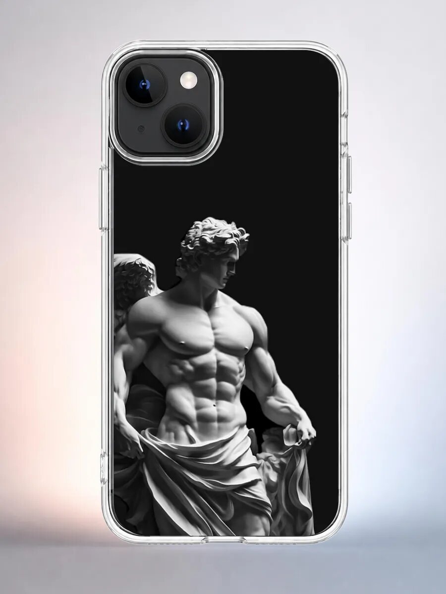 Чехол iPhone 13 крылатый торс силиконовый прозрачный