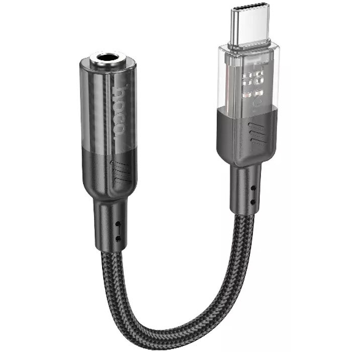 Аудио адаптер USB Type-C на гнездо 3.5мм AUX Hoco LS37 Black, черный