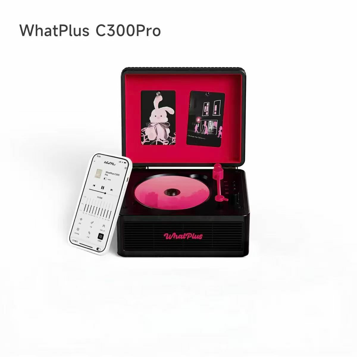 CD-плеер WhatPlus C300Pro с поддержкой приложения и Bluetooth-колонкой, винтажный проигрыватель компакт-дисков в подарок
