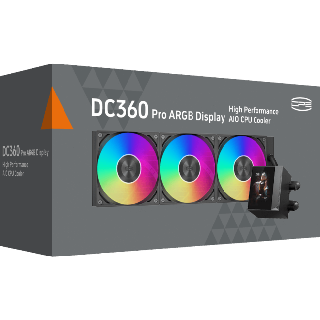 DC360PRO-BKAWXY-GL Система водяного охлаждения PcCooler DC360 Pro Display ARGB Soc-AM5/AM4/1200/1700/1851 черный 4-pin — фото 1