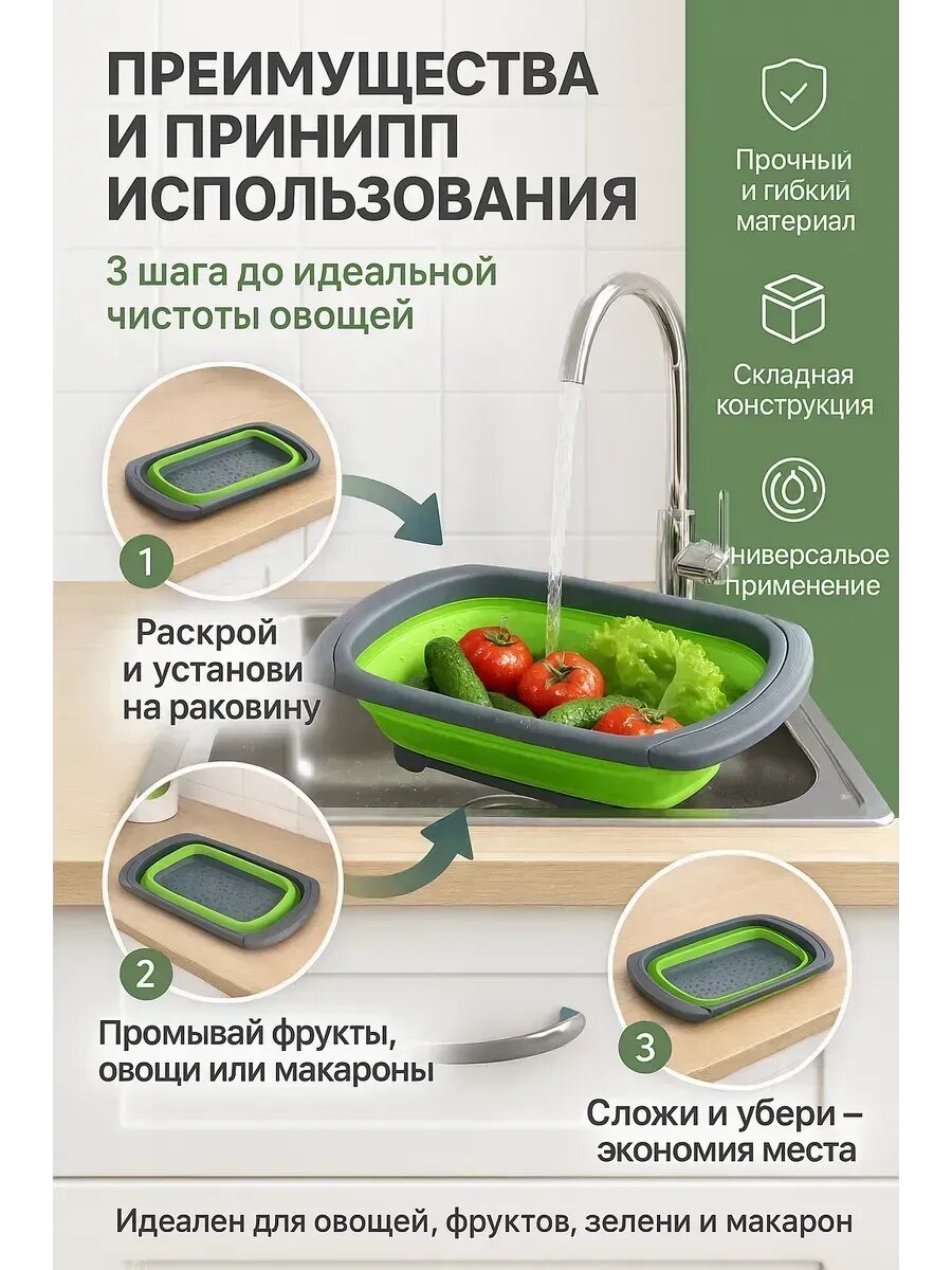 Складная сливная корзина