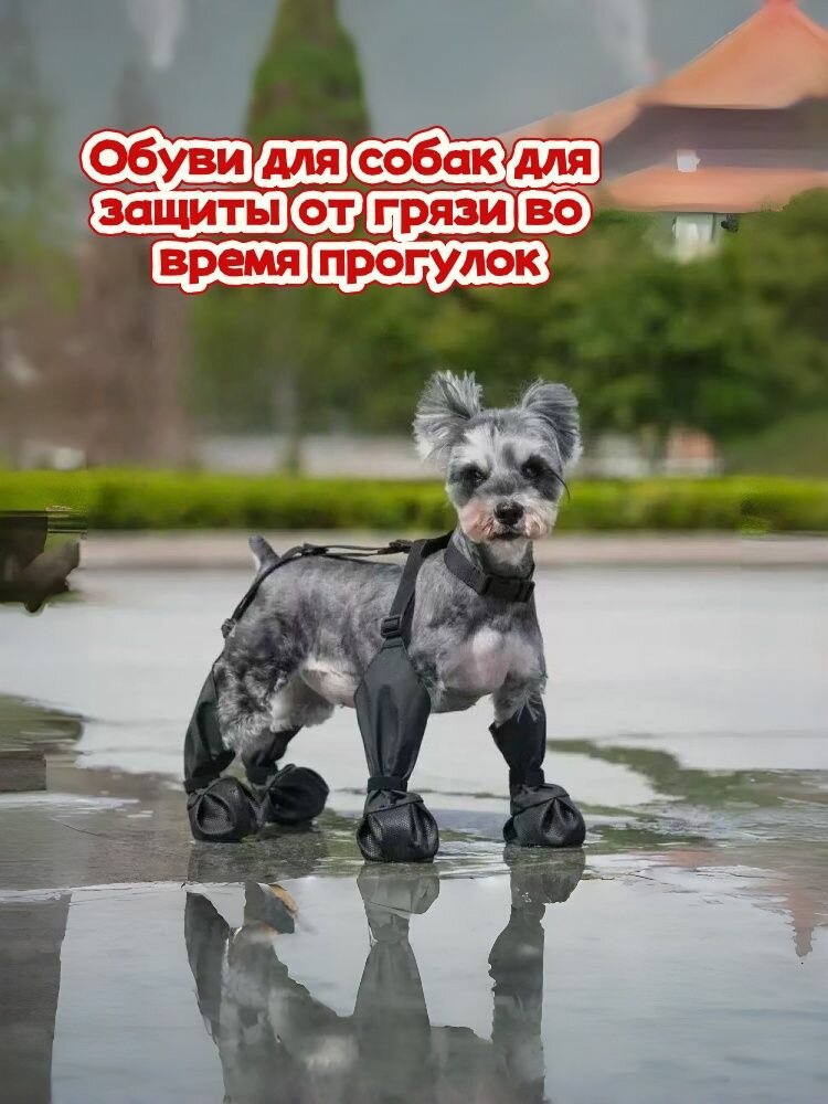 Обувь для собак Ботинки для собак на подтяжках Водонепроницаемый, скользкий протектор лап домашних животных