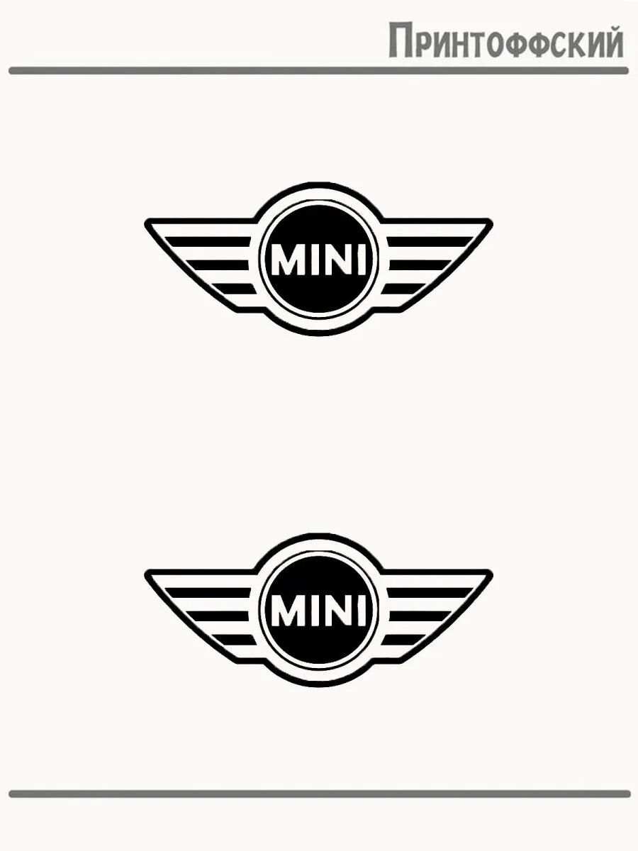 2-е (Две) Термонаклейки mini авто мини купер