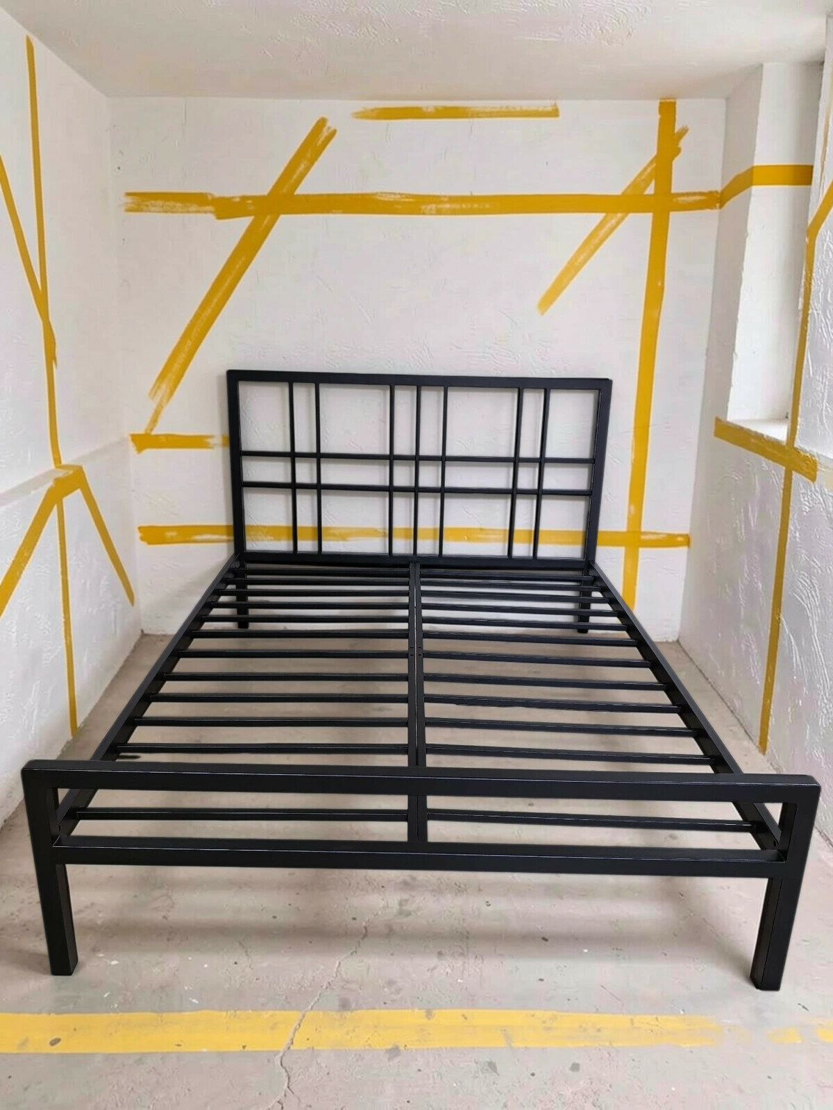 Кровать LOFT Mebel "Эмили", ортопедический каркас, 140x190х26 см, черная