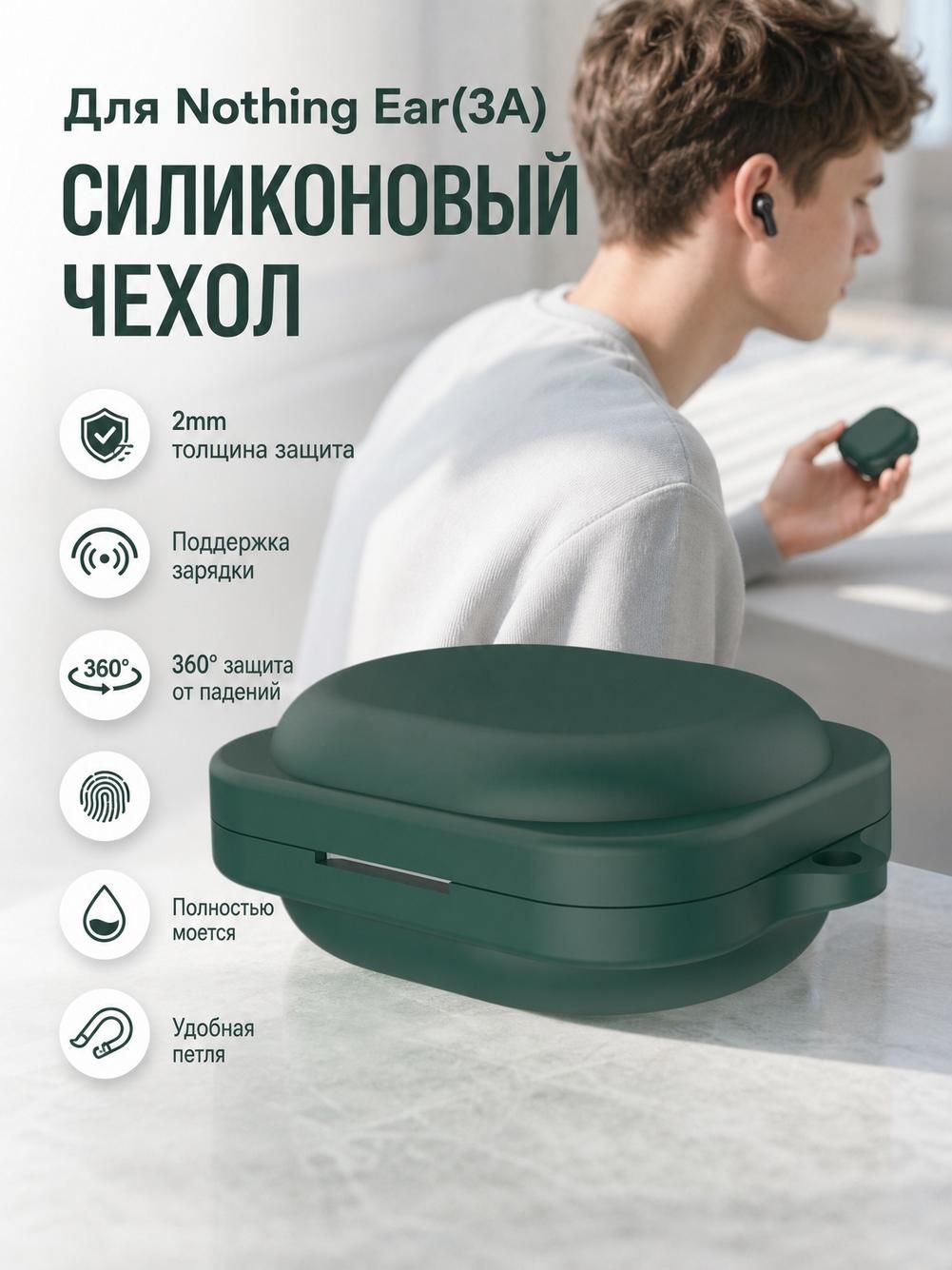 Чехол для наушников Nothing Ear (3A), белый, матовый
