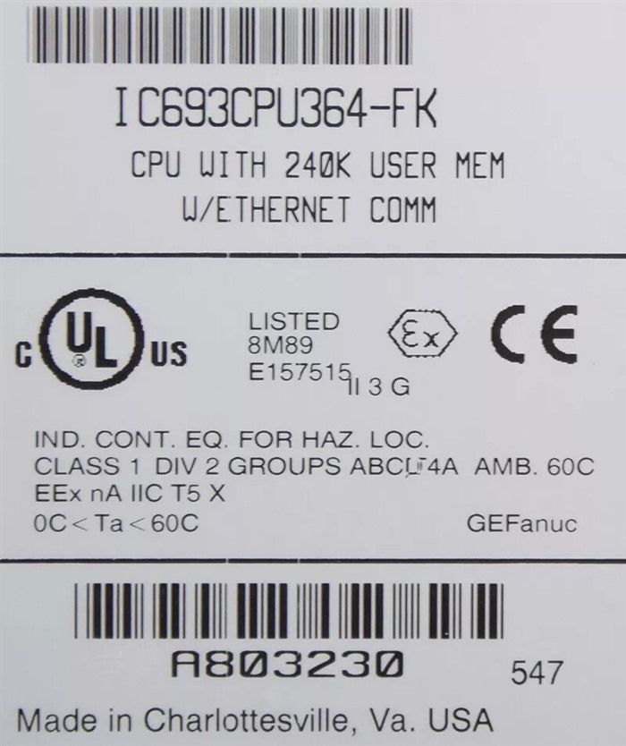 Модуль FANUC GE Fanuc IC693CPU364-FK