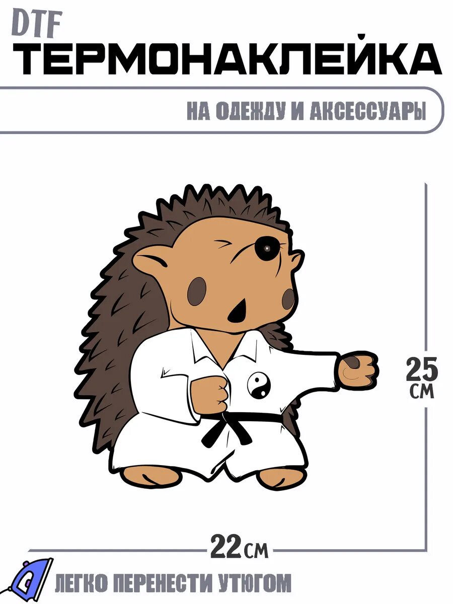 Термонаклейка ежик каратист