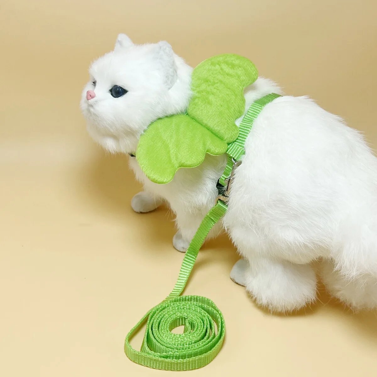 Регулируемый набор шлейки и поводка для кошек gagyive с крыльями S(1-2.5kg)1.0x120cm, Зеленый, Green