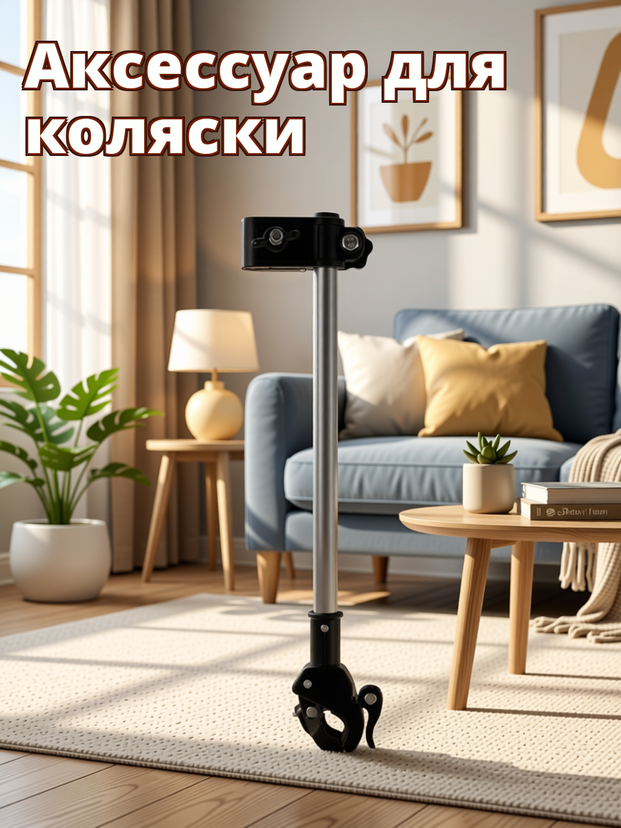 Держатель Зонта Для Велосипеда Усиленный На Коляску 35.5X8.5CM Черный