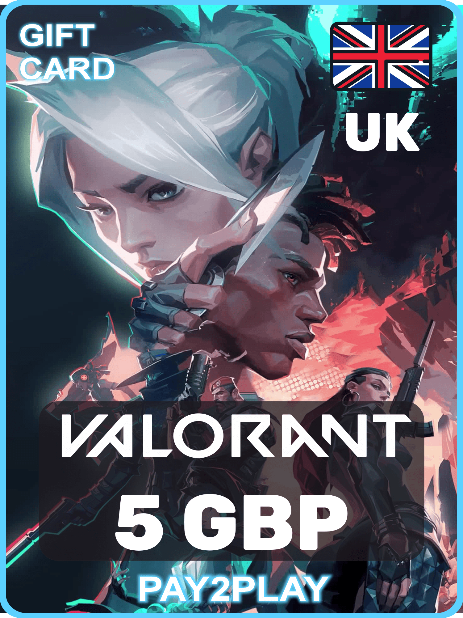 Подарочная карта Valorant 5 GBP, Великобритания / цифровой код / Valorant Gift Card United Kingdom, 5 GBP
