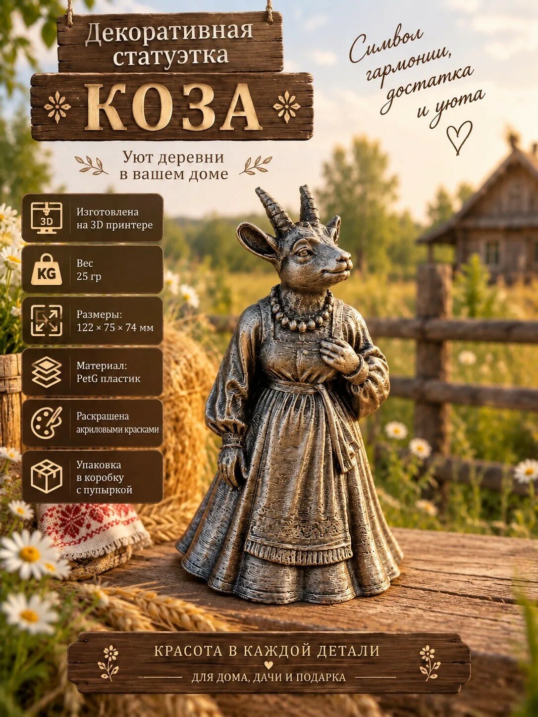 Декоративная статуэтка М3Д «Коза»