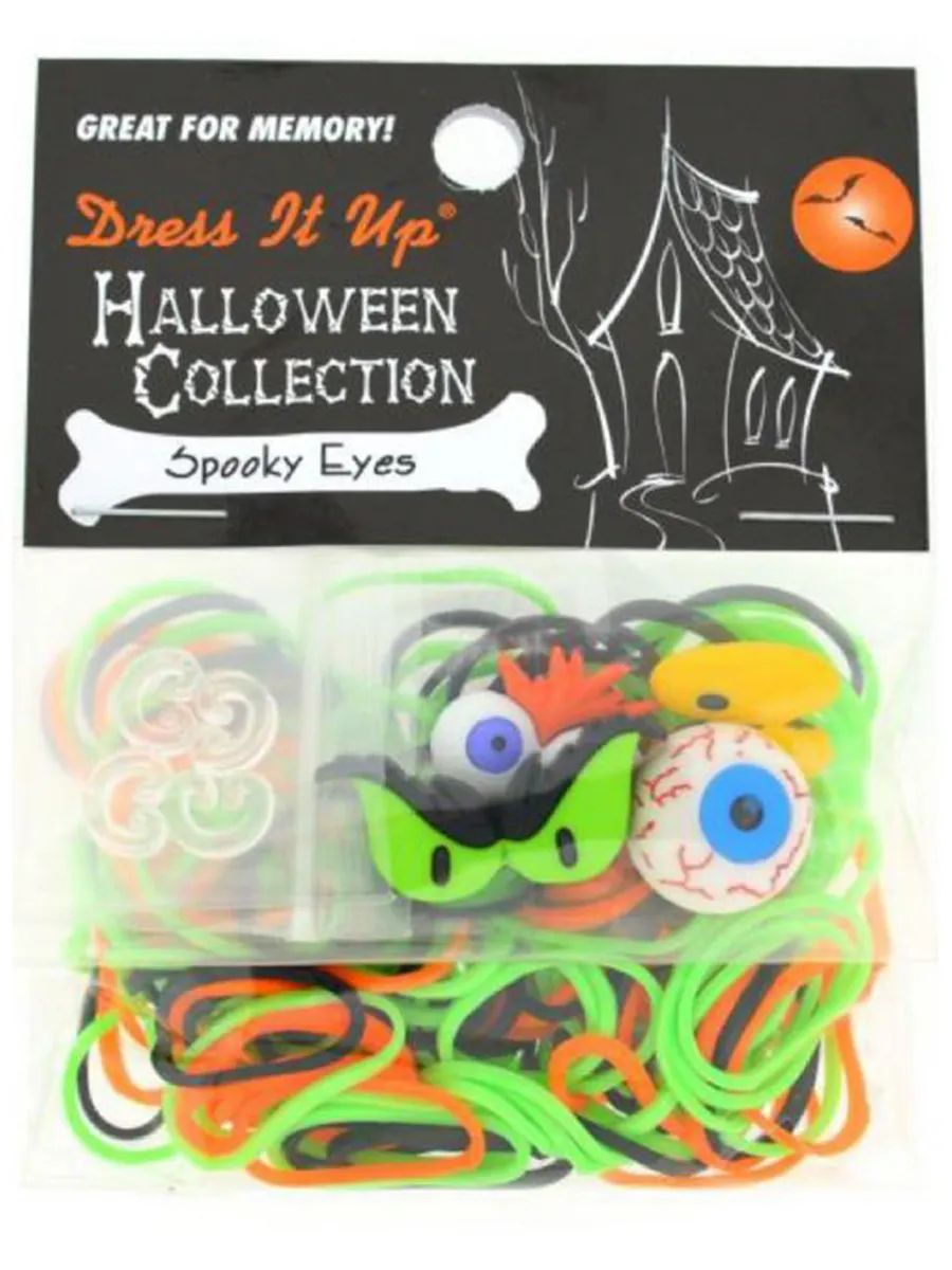 Набор колечек с фиксаторами и украшениями для плетения браслетов (Spooky Eyes)
