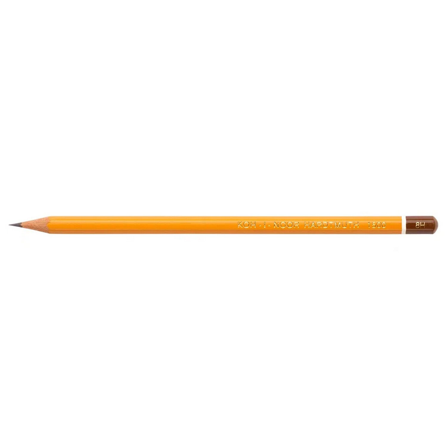 Упаковка 12 шт. Карандаш чернографитный KOH-I-NOOR 1500, 1 шт, 8H, корпус желтый, заточенный, 150008H01170