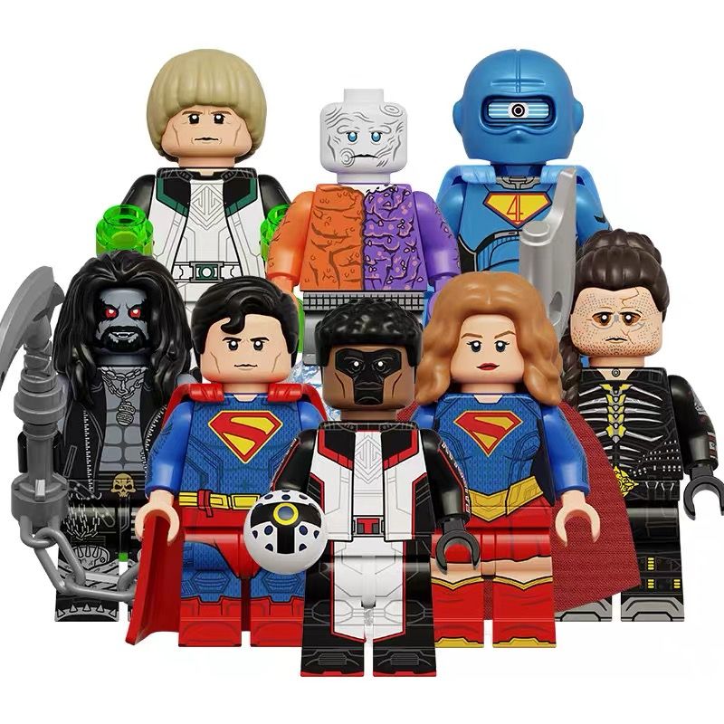 Конструктор минифигурки DC: Супермен, Зелёный Фонарь, Лобо, Мистер Террифик сборные фигурки из кубиков, коллекционные игрушки для мальчиков, совместимы с легo конструкторами