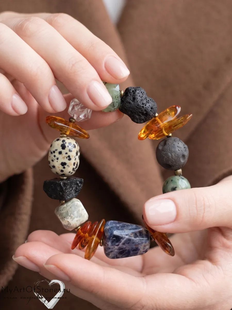 Браслет myartofstones, янтарь